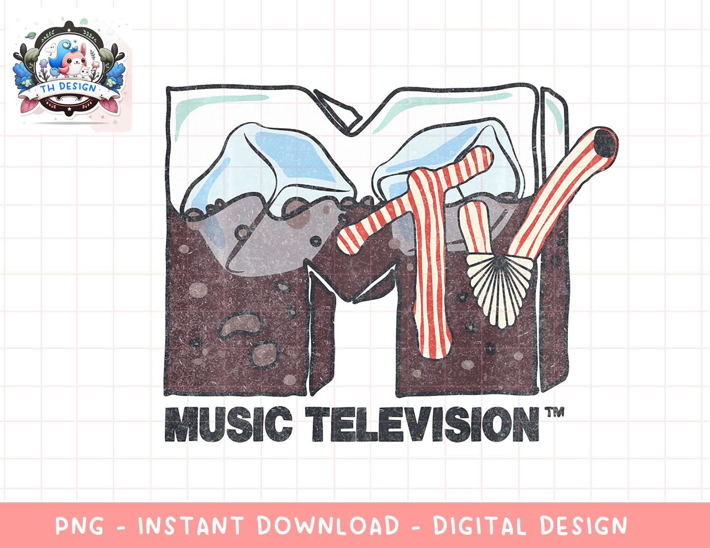 MTV Classic Logo Soft Drink Design png, digital download, in | Inspire ...