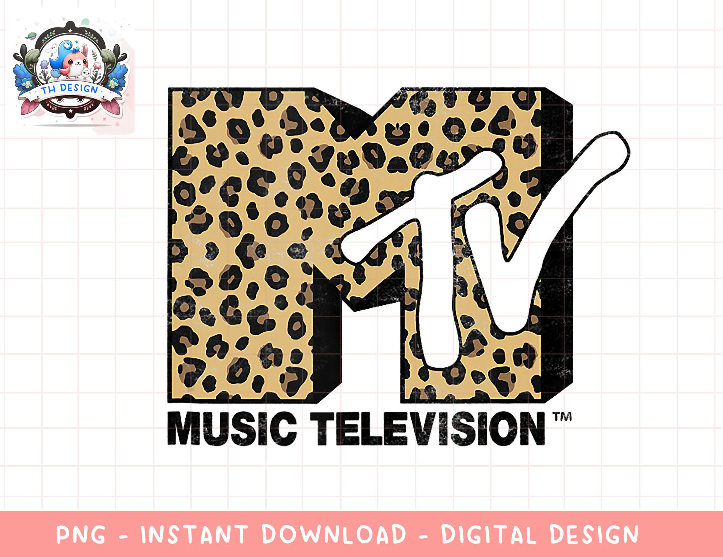 MTV Leopard Pattern Fill Logo png, digital download, instant | Inspire ...