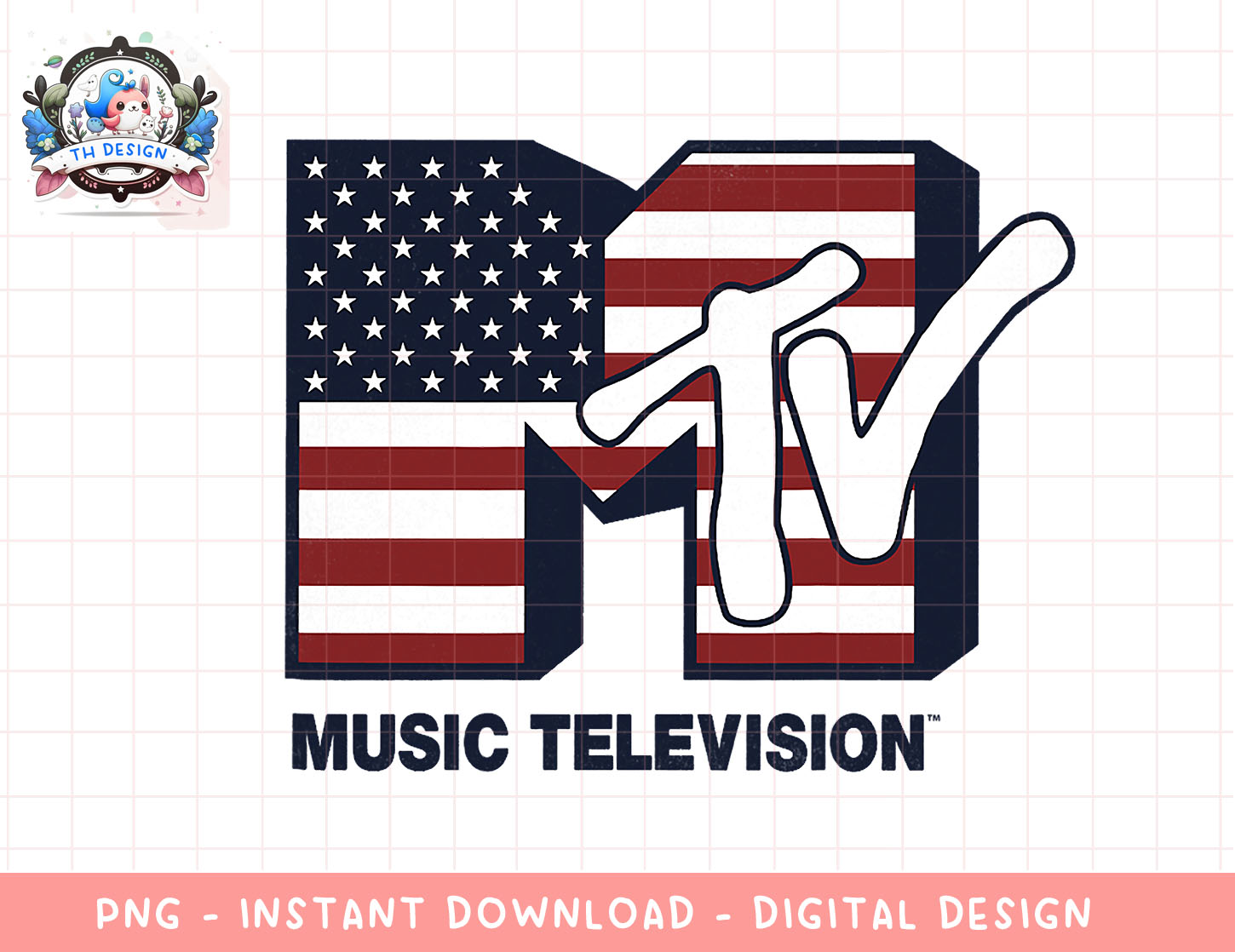 MTV Logo American Flag Graphic png, digital download, instan | Inspire ...