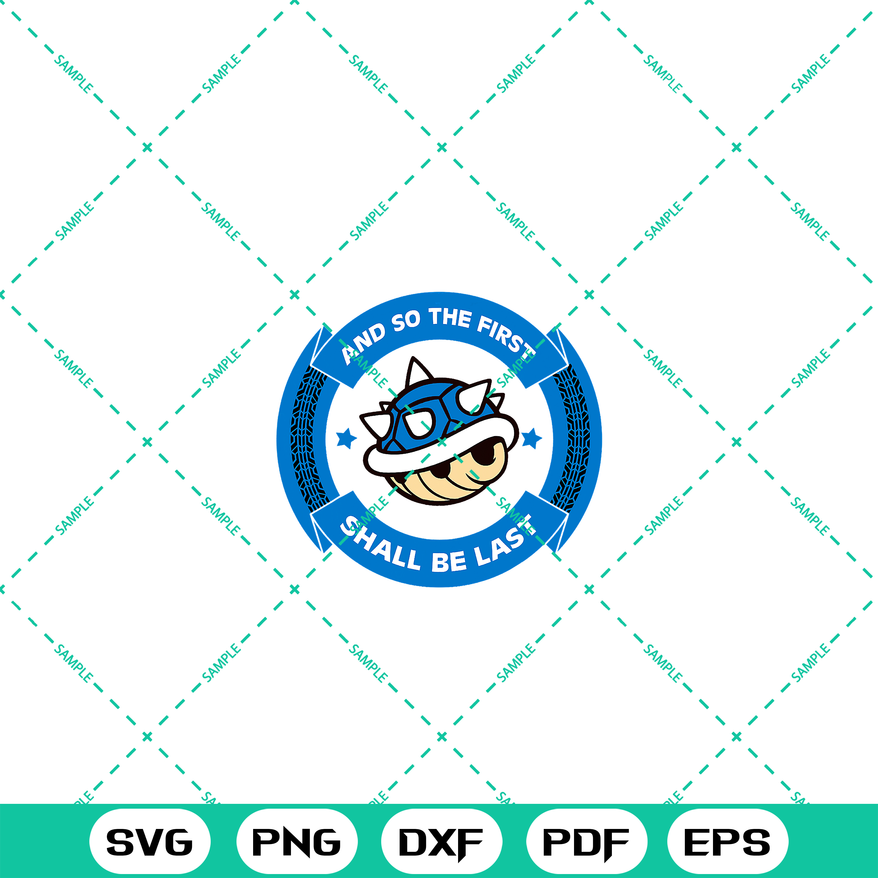 Nintendo Mario Kart Blue Shell Circle Text T-Shirt - Inspire Uplift