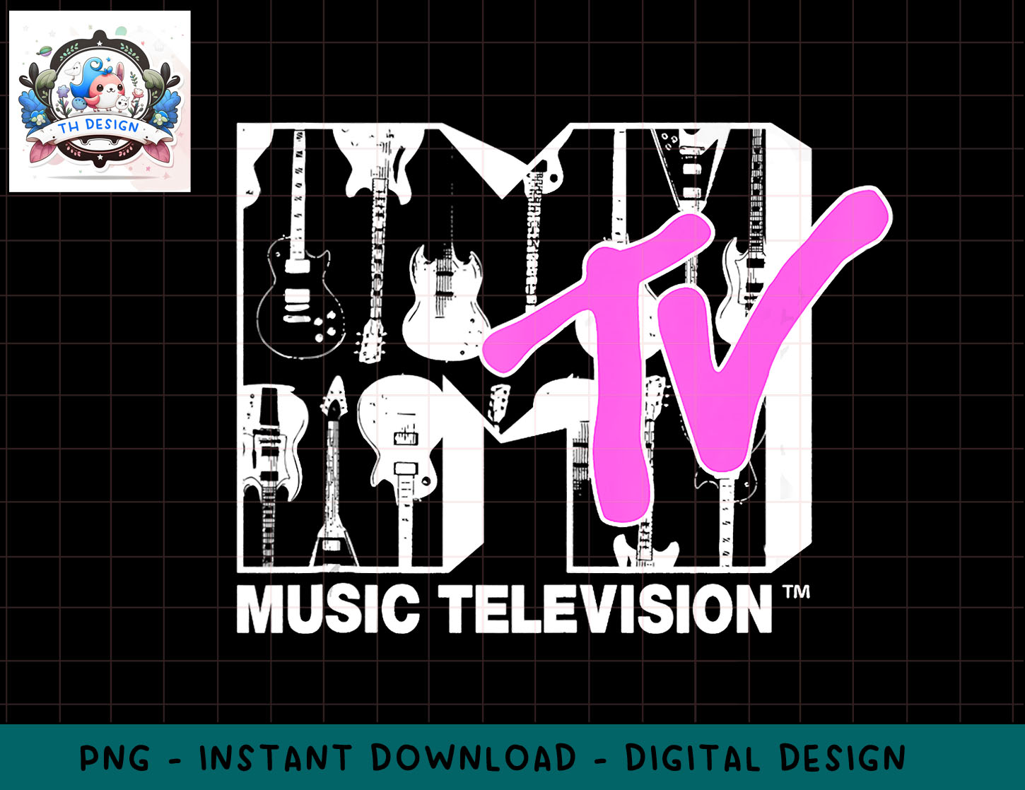 MTV Logo Guitar String Pink png, digital download, instant d | Inspire ...