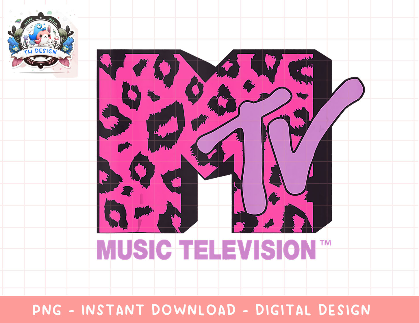 MTV Logo Pink Leopard Print png, digital download, instant d | Inspire ...