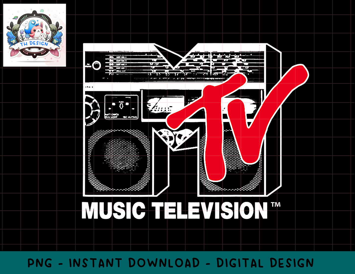 MTV Logo Red Boombox Graphic png, digital download, instant - Inspire ...