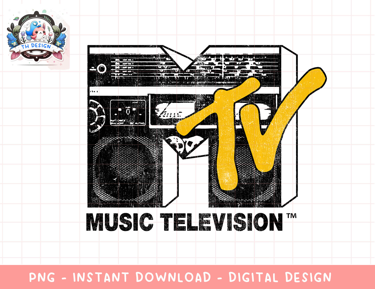 MTV Logo Yellow Boombox png, digital download, instant downl | Inspire ...