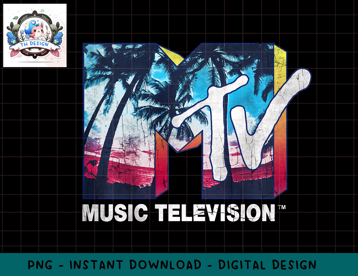 MTV Neon Sunset Bold Logo png, digital download, instant do | Inspire ...