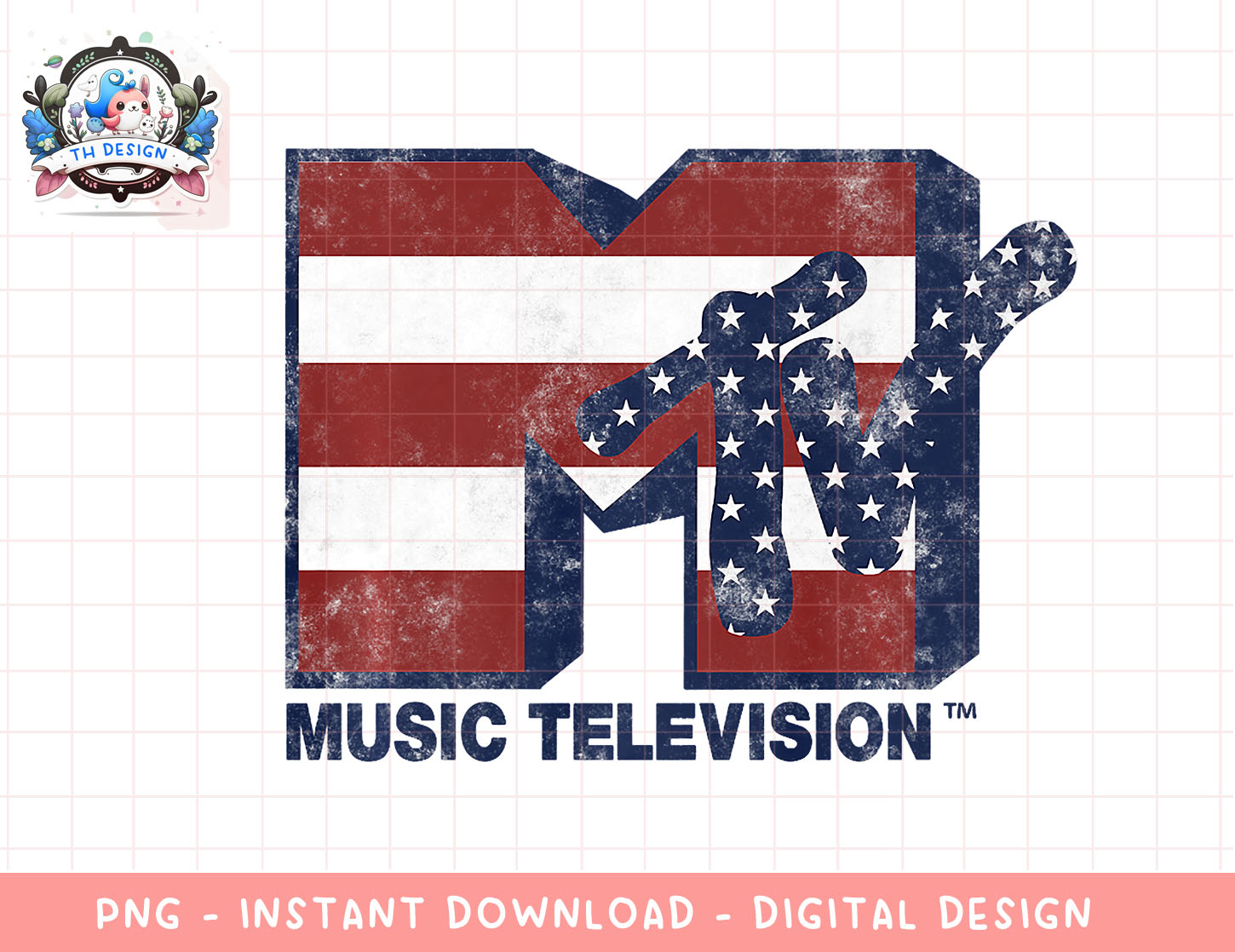 MTV Red White Blue American Flag Stars Stripes Logo png, di | Inspire ...