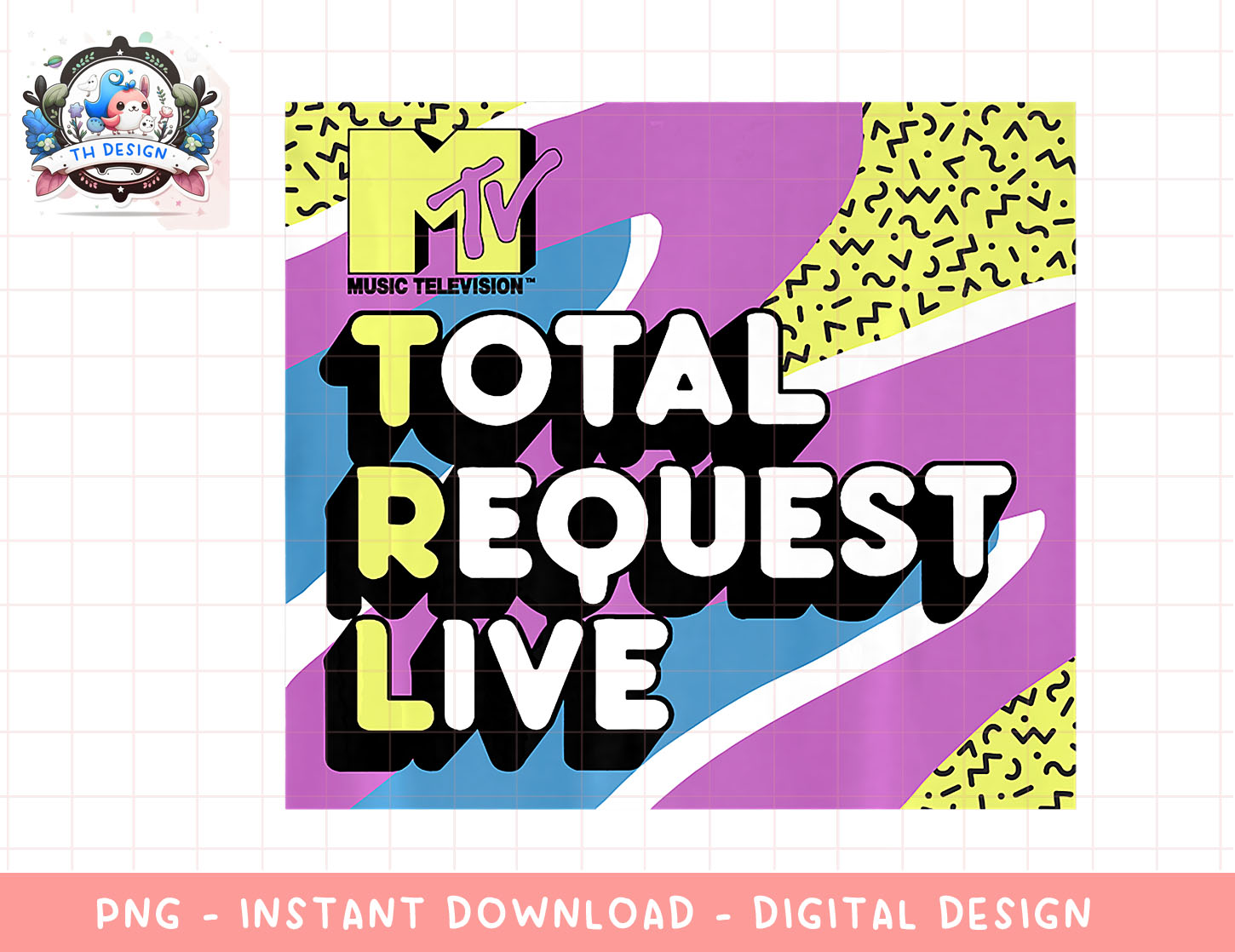 MTV TRL Tricolor Style png, digital download, instant downl | Inspire ...