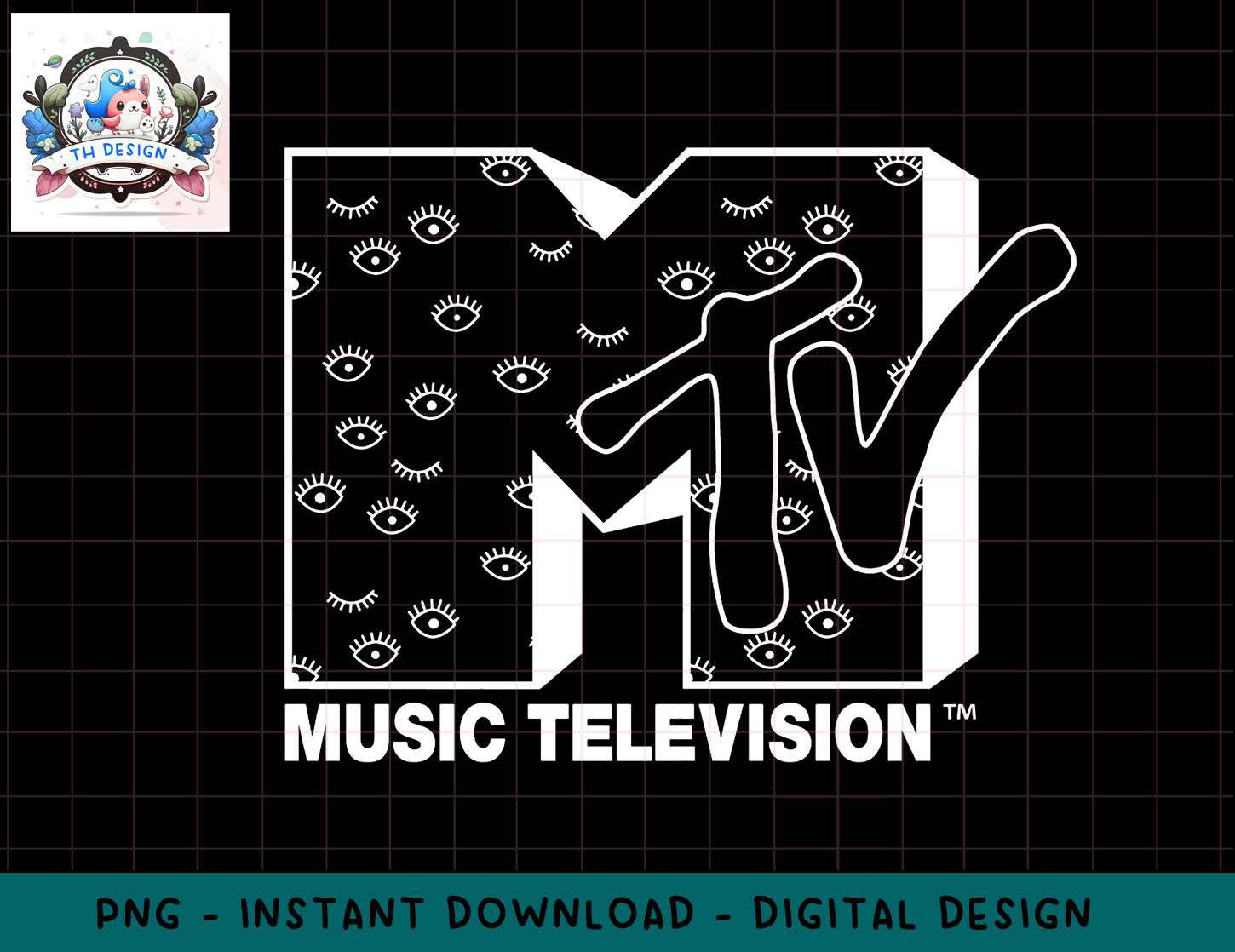 MTV Winking Blinking Eyes All Over Logo png, digital downloa - Inspire ...