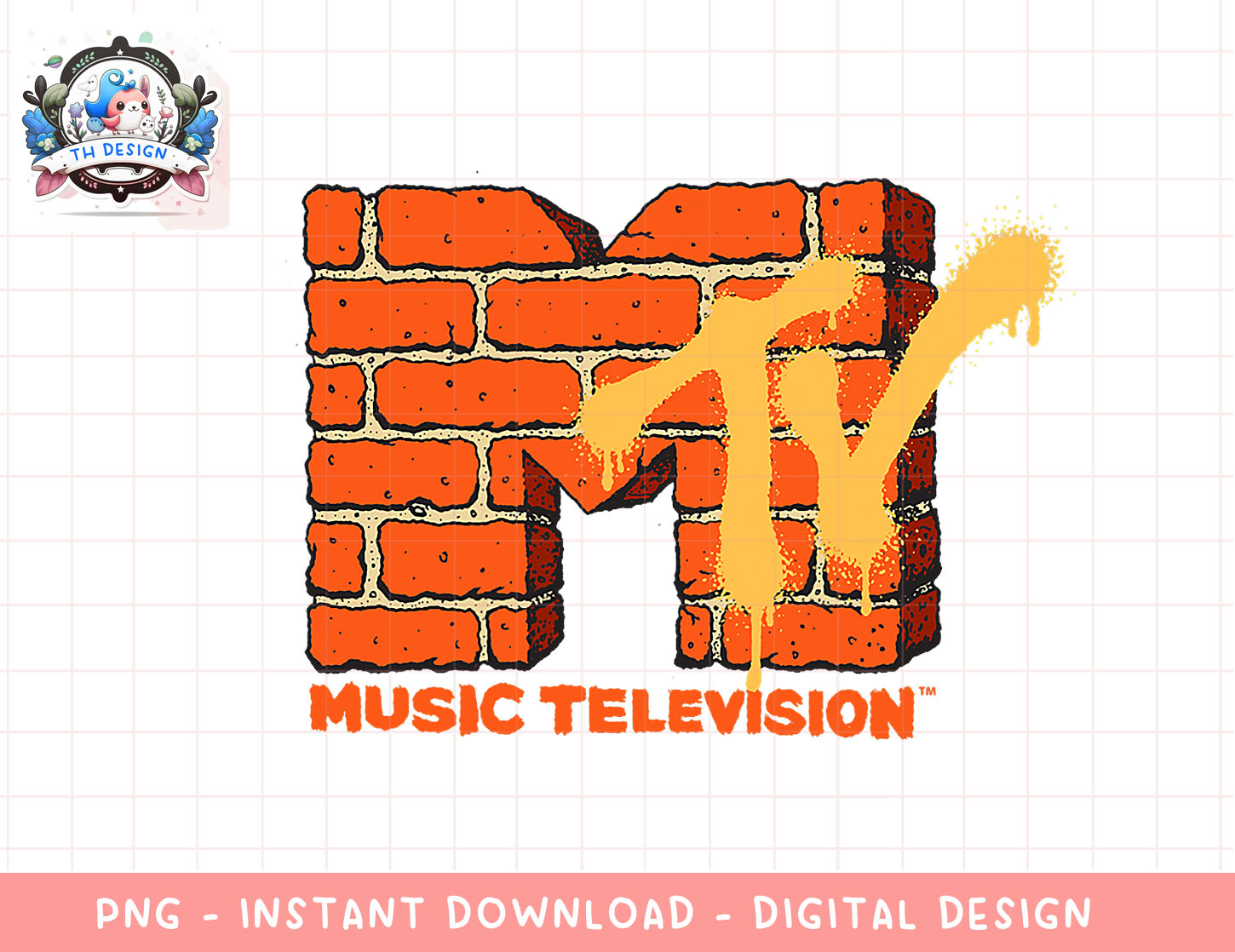 MTV Yellow And Orange Brick Graphic png, digital download, i | Inspire ...