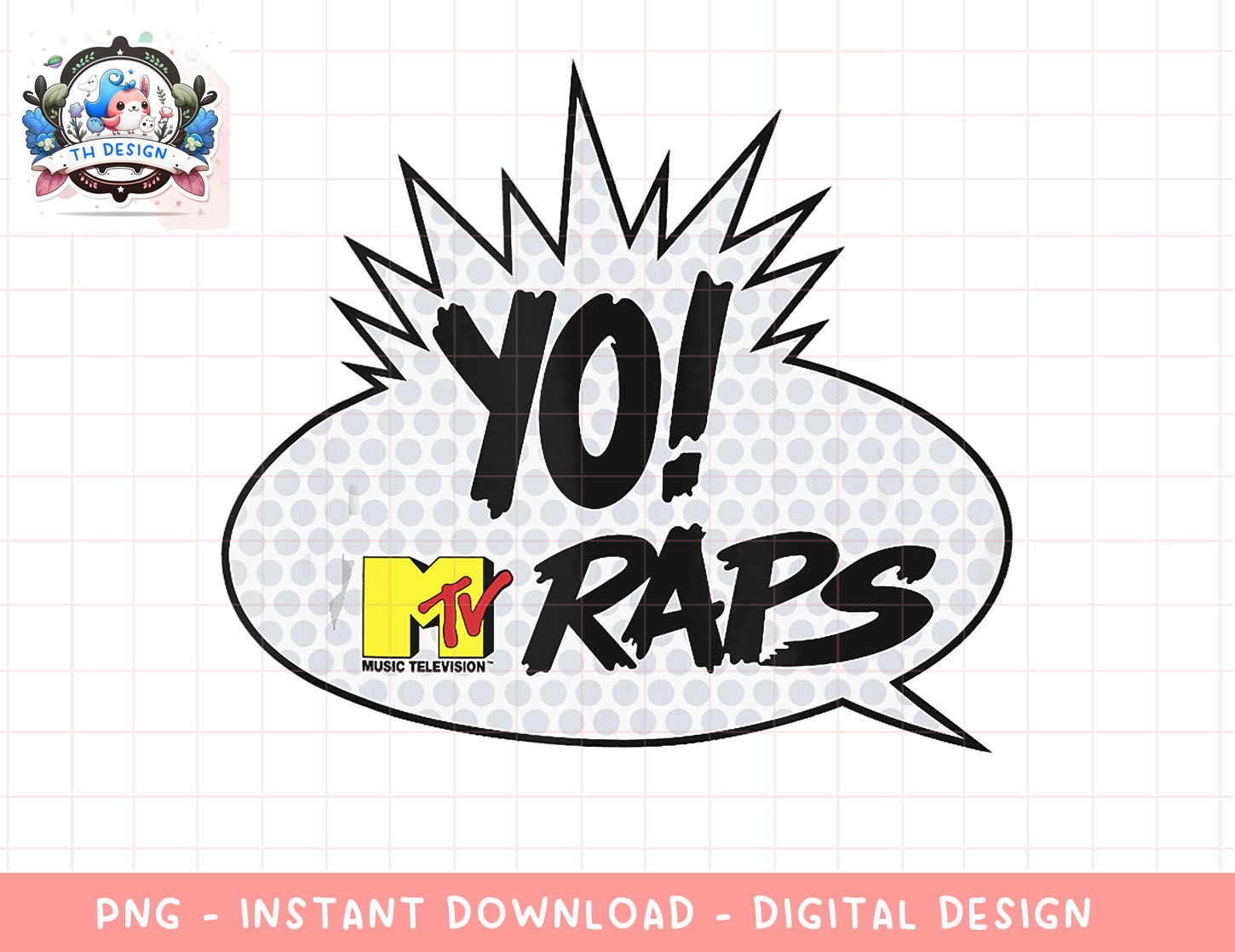 MTV YO! MTV Raps Comic Book Talk Bubble png, digital downloa | Inspire ...