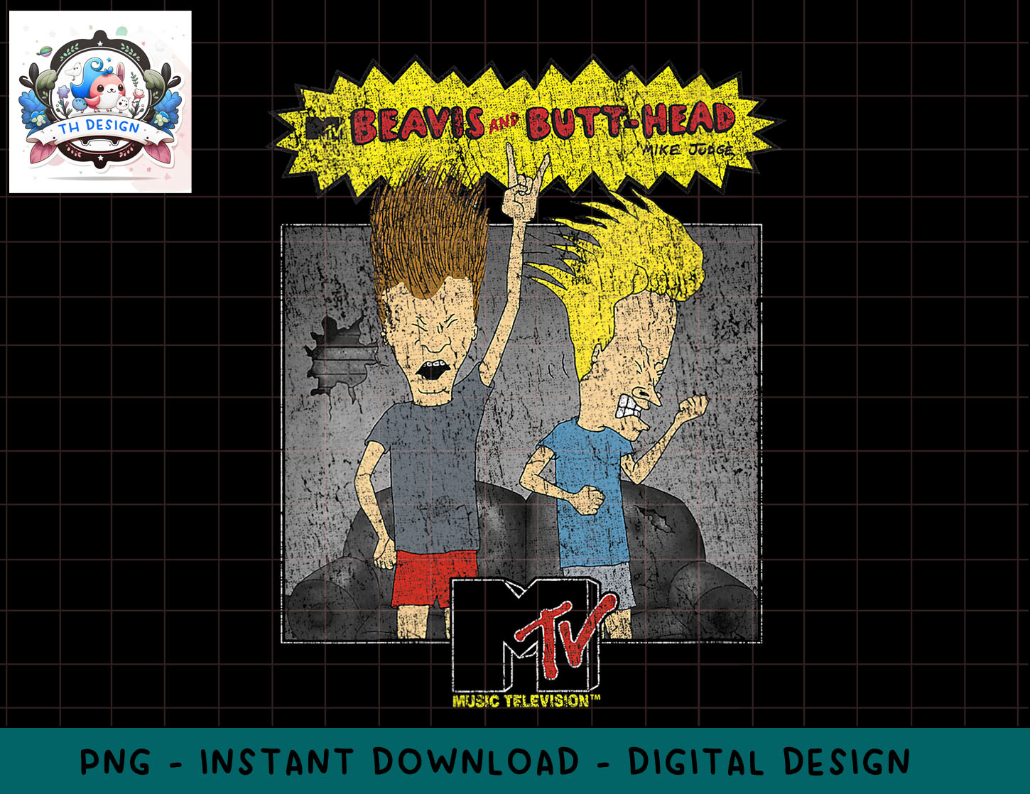 Womens MTV Beavis and Butt-Head Rockin png, digital downloa | Inspire ...