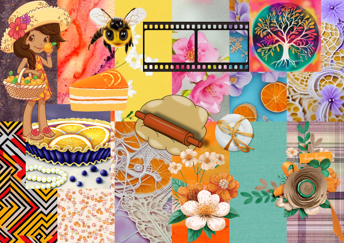 Digital Scrapbooking Kit "Orange Pie", 82 elements | Inspire Uplift