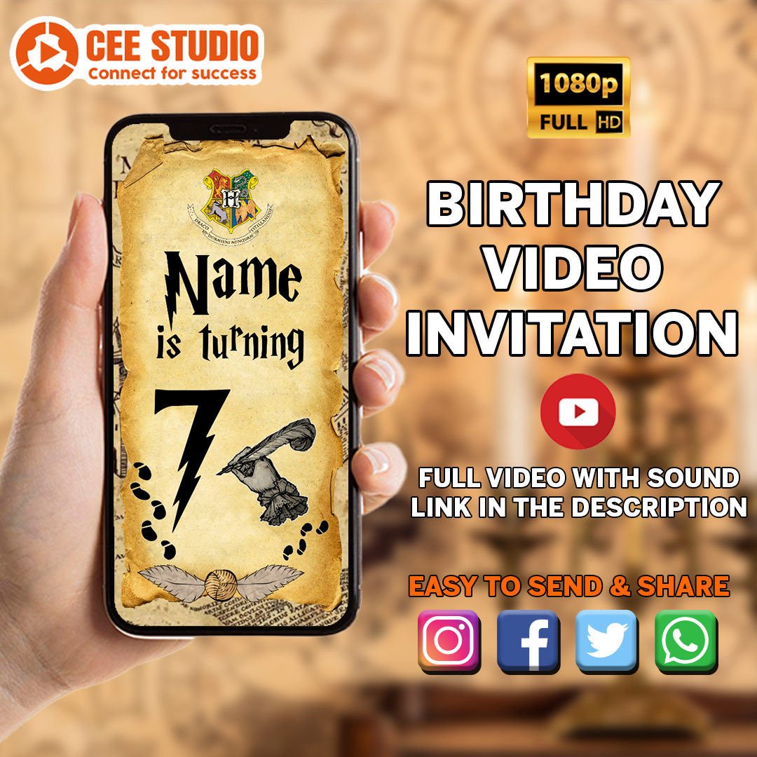 Wizard Birthday Video Invitation, Wizard Invitation video, W | Inspire ...