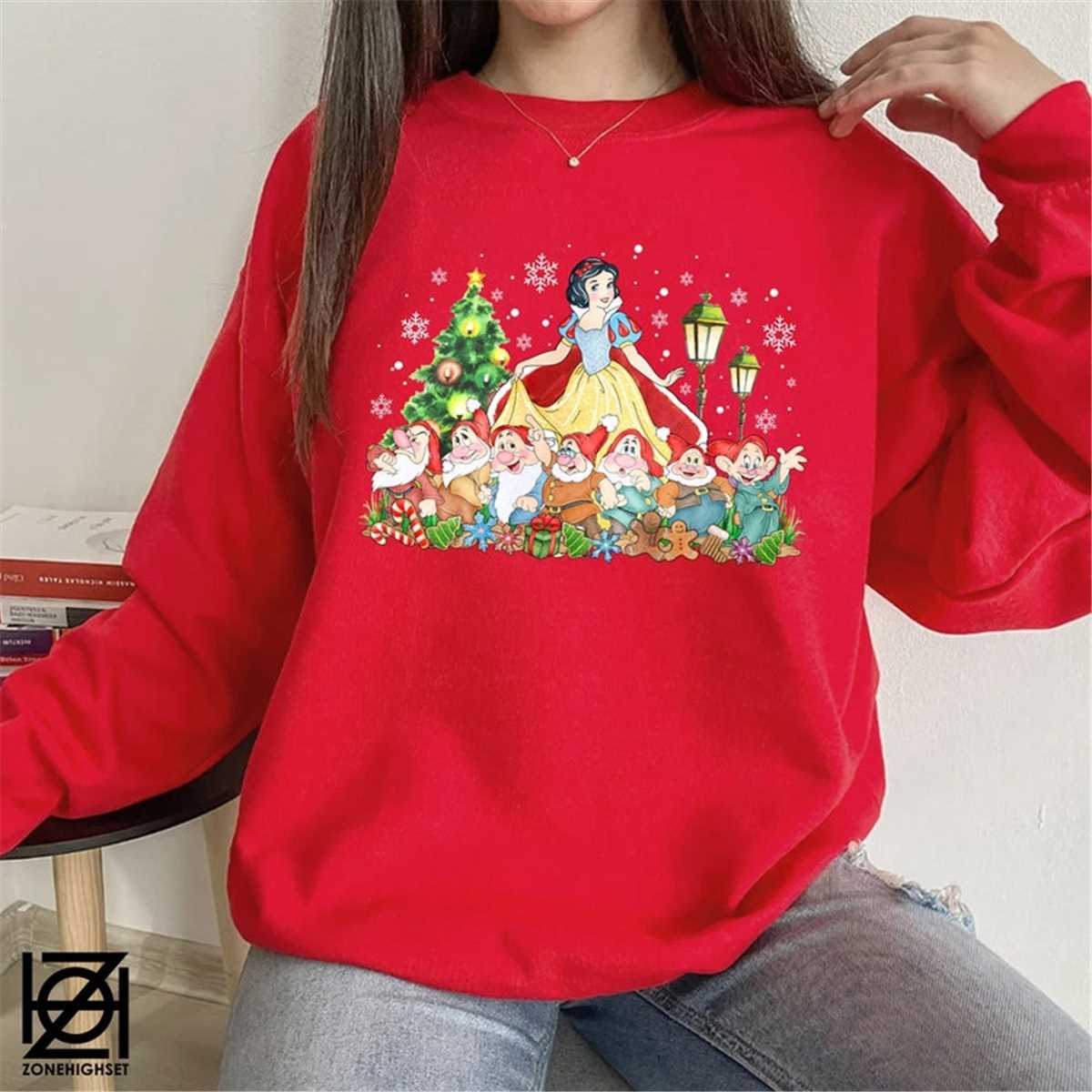 Snow White And Seven Dwarfs Christmas Sweatshirt, Disney Pri - Inspire ...