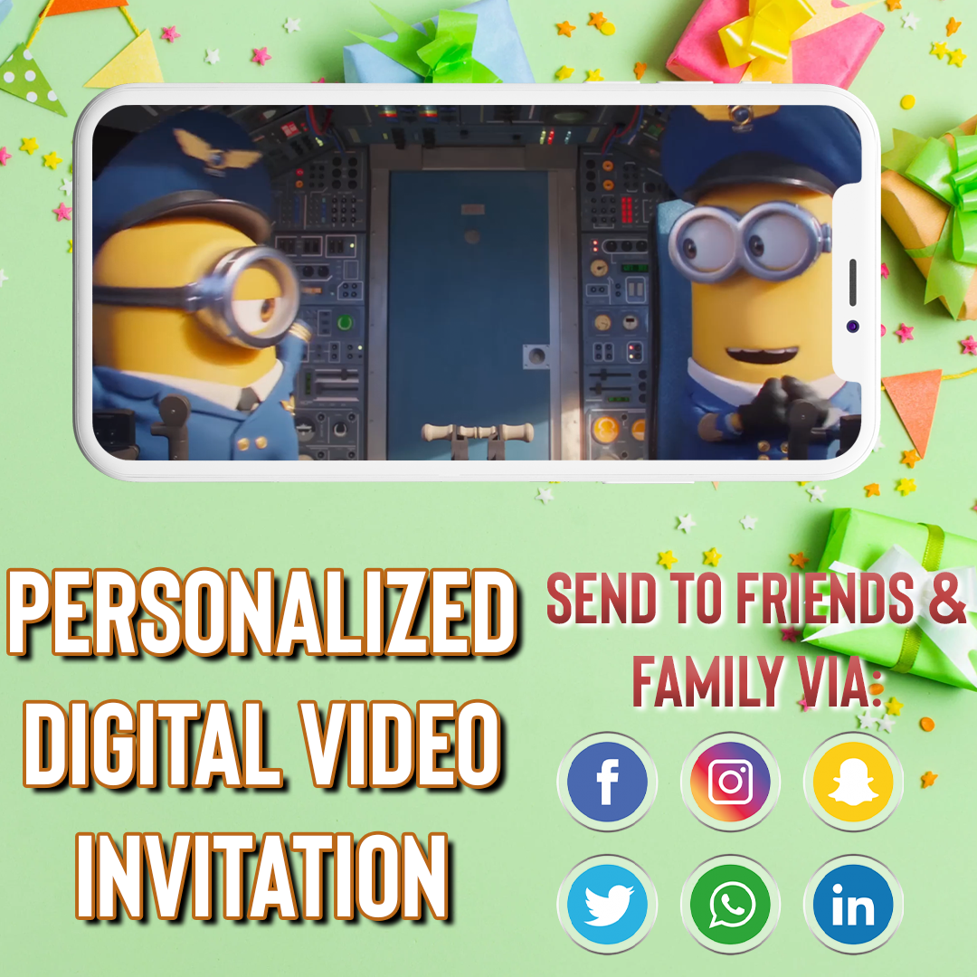 The Rise Of The Gru Birthday Invitation, Premium Minions Bir | Inspire ...