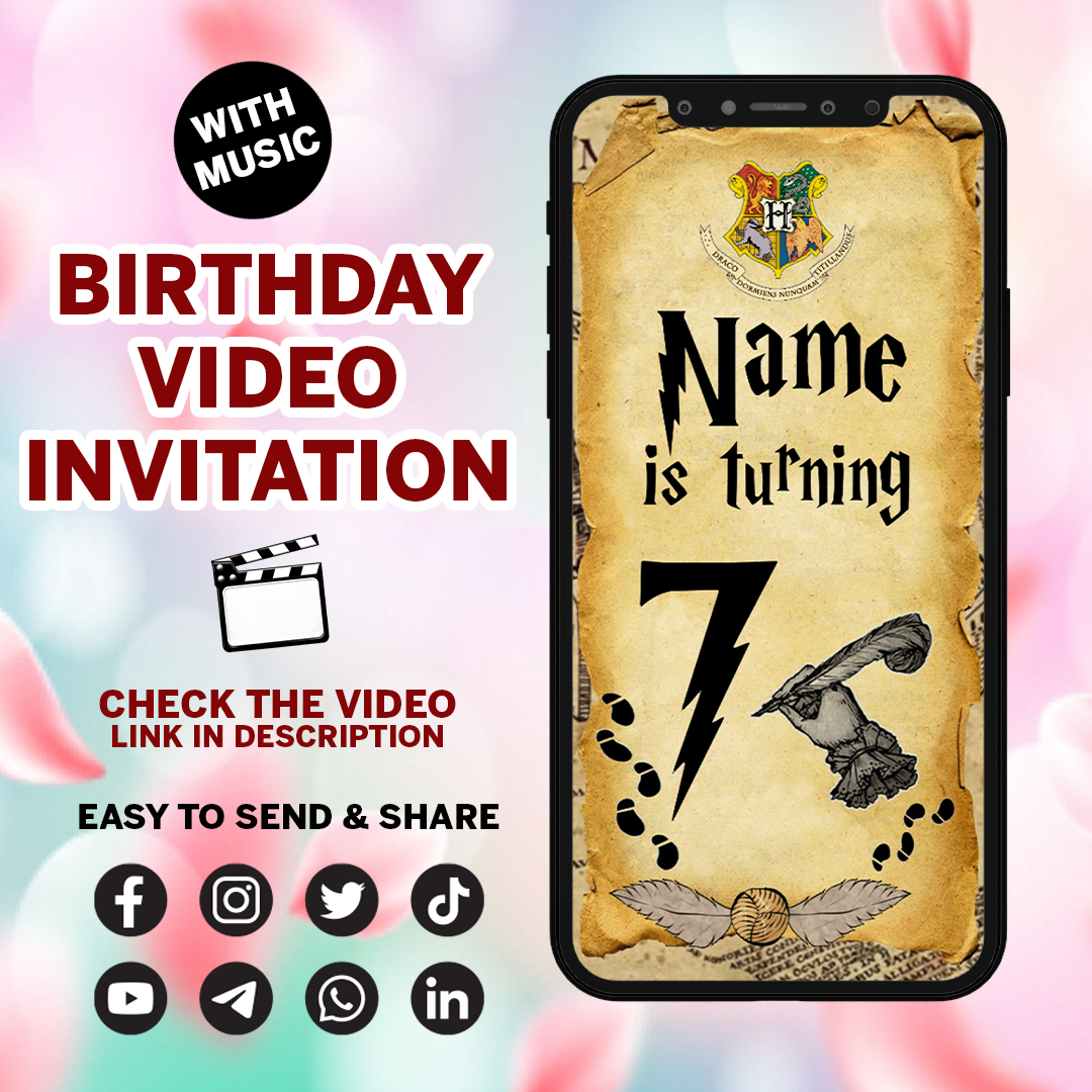 Wizard Birthday Video Invitation, Wizard Invitation video, W | Inspire ...