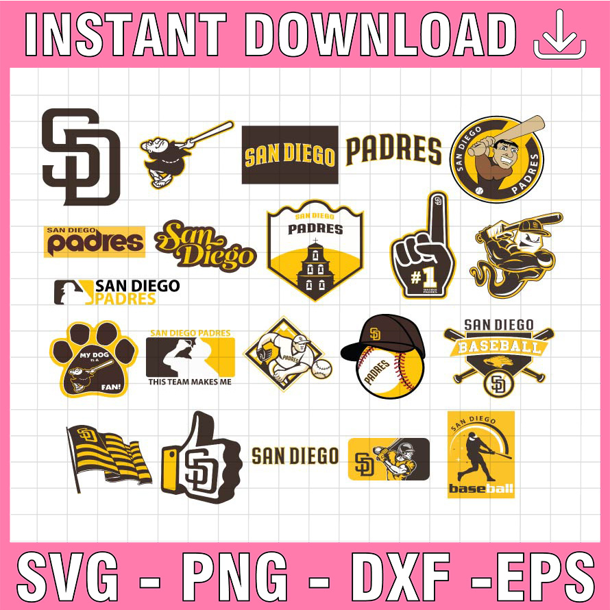 21 Files San Diego Padres Svg, Cut Files, Baseball Clipart, - Inspire ...