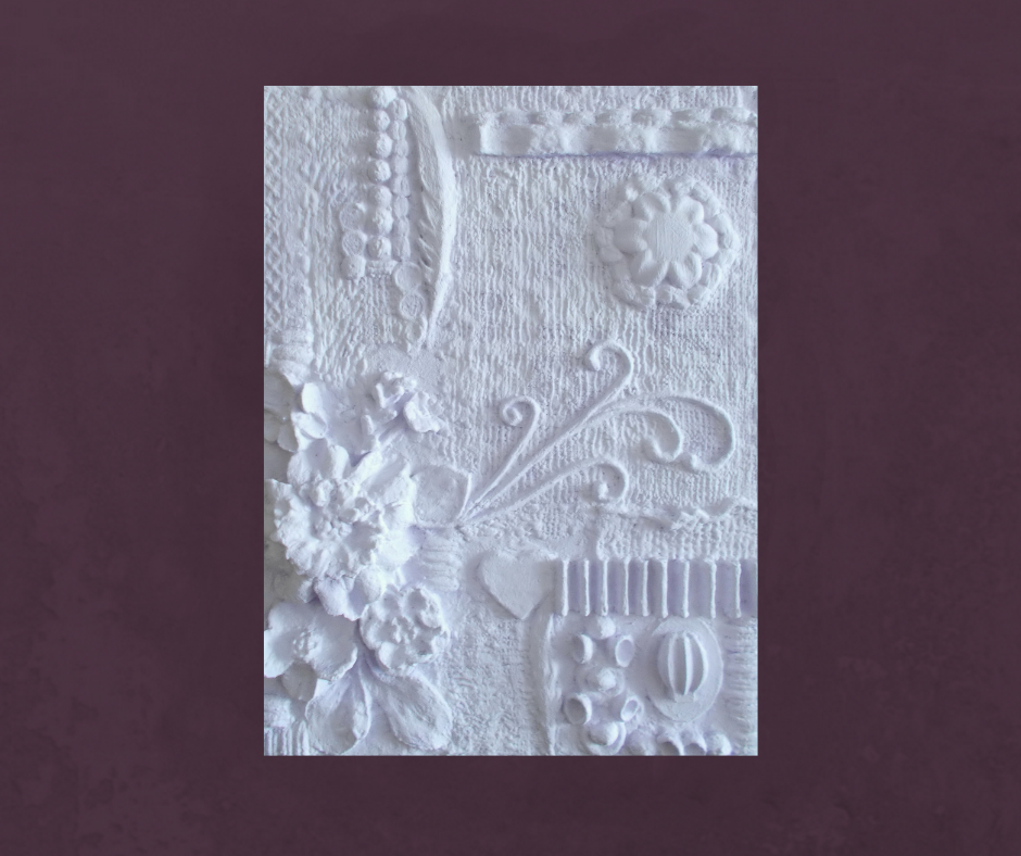 Pastel purple sculptural wall art Bas-relief Gypsum panel Pl - Inspire ...