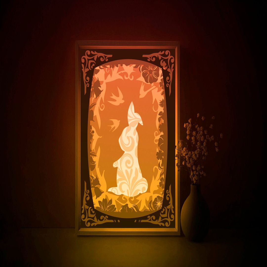 Easter Bunny Shadow box SVG Template, Rabbit Pattern Papercu | Inspire ...