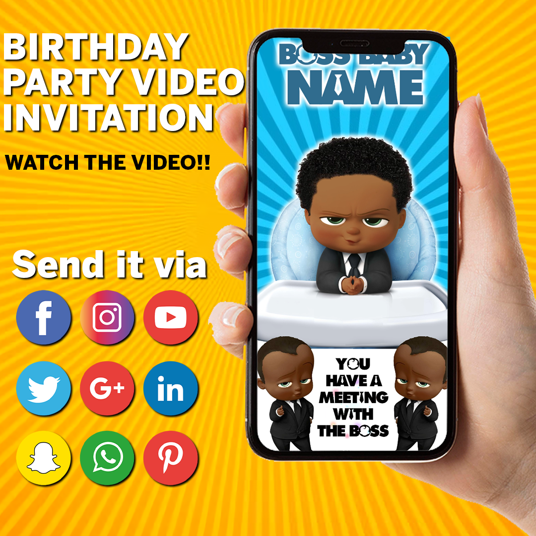 Boss Baby Video Invitation, Personalized Animated Invitation | Inspire ...