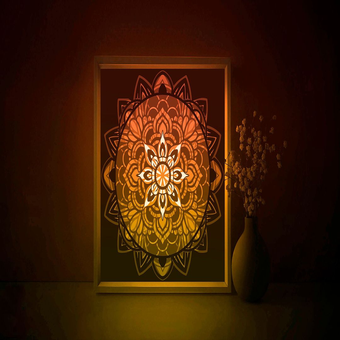 Mandala Shadow box SVG Template, Pattern Papercut Lightbox c - Inspire ...