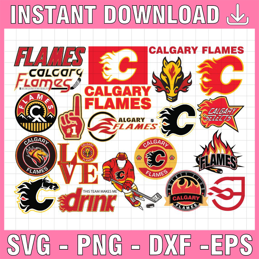 21 Files Calgary Flames Bundle Svg,NHL Svg, NHL Svg, Flames | Inspire ...