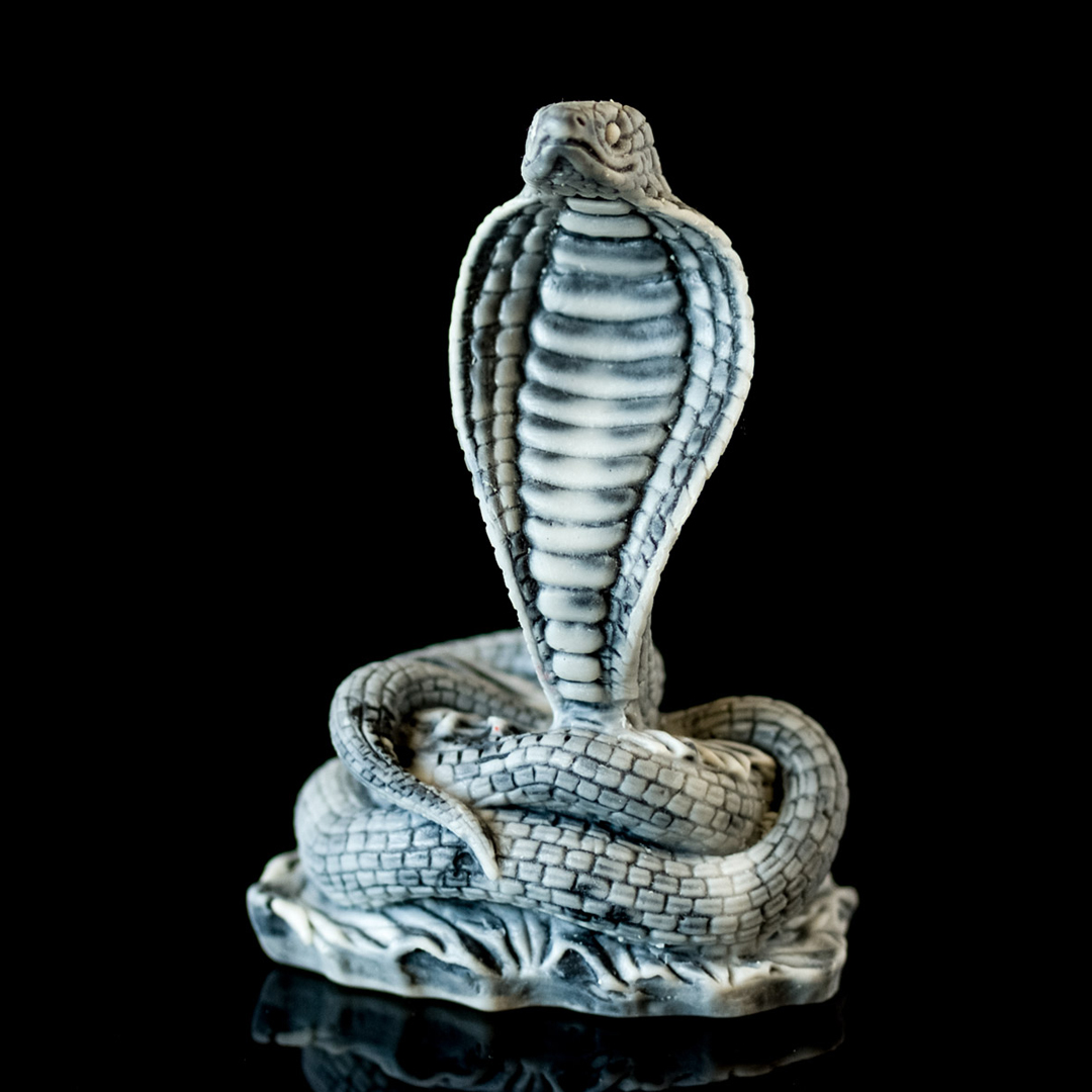 Cobra figurine / Marble statuette / Stone Art grey snake | Inspire Uplift