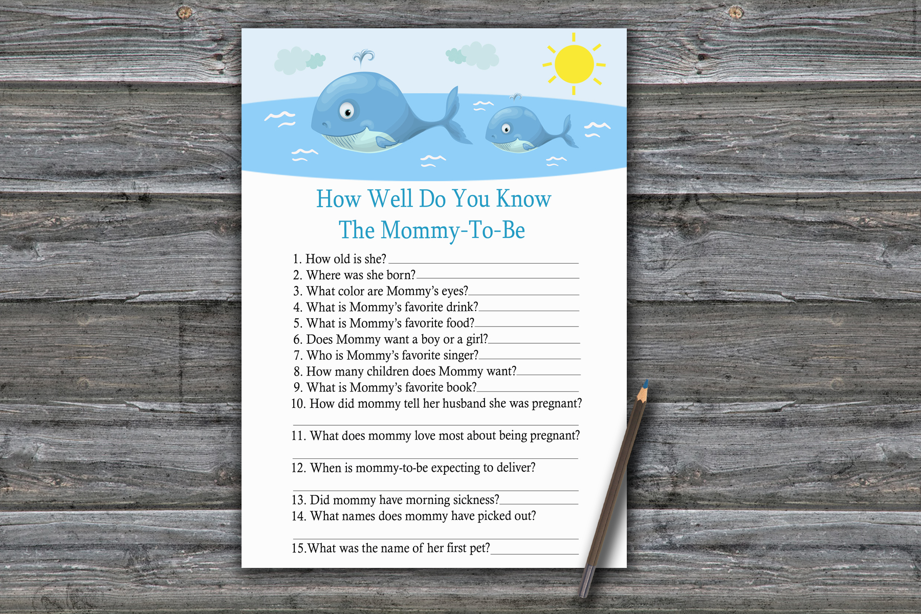 Under the sea How well do you know baby shower game card,Wha - Inspire ...