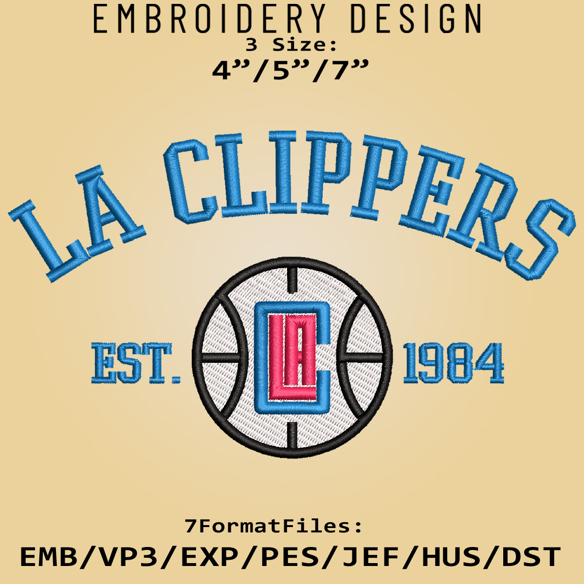 LA Clippers Embroidery Designs, NBA Logo Embroidery Files, N | Inspire ...