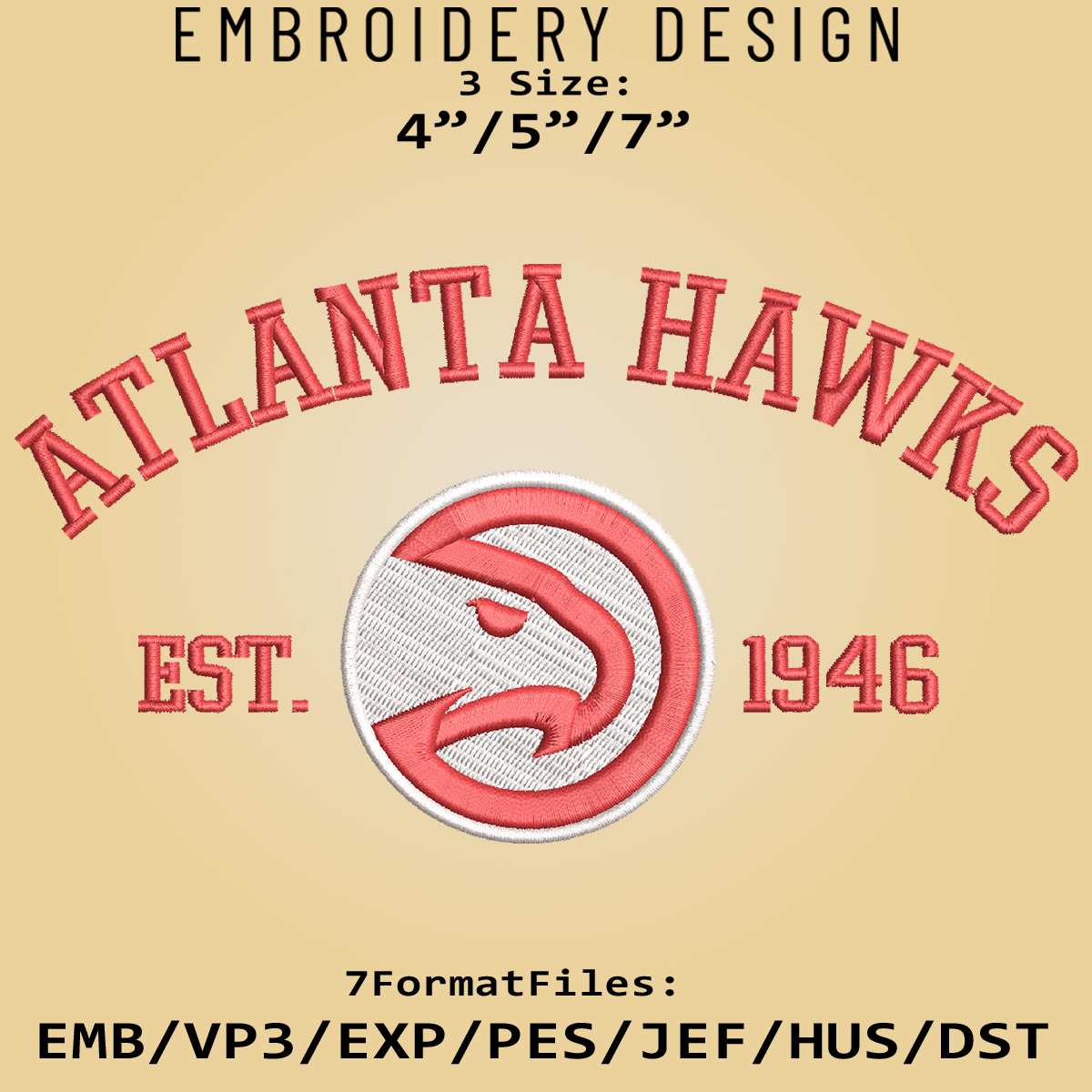 Atlanta Hawks Embroidery Designs, NBA Logo Embroidery Files, - Inspire ...