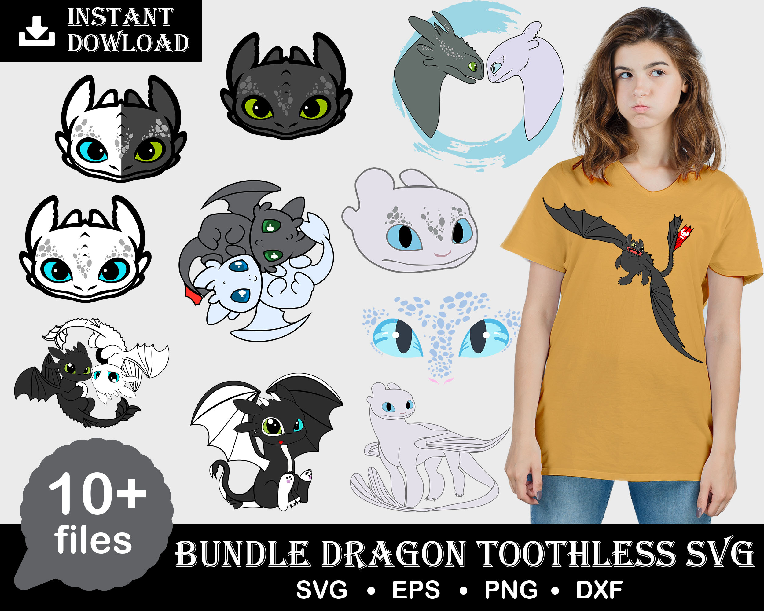 Cute toothless SVG PNG bundle,Dragon SVG Bundle,Dragon Clipa | Inspire ...