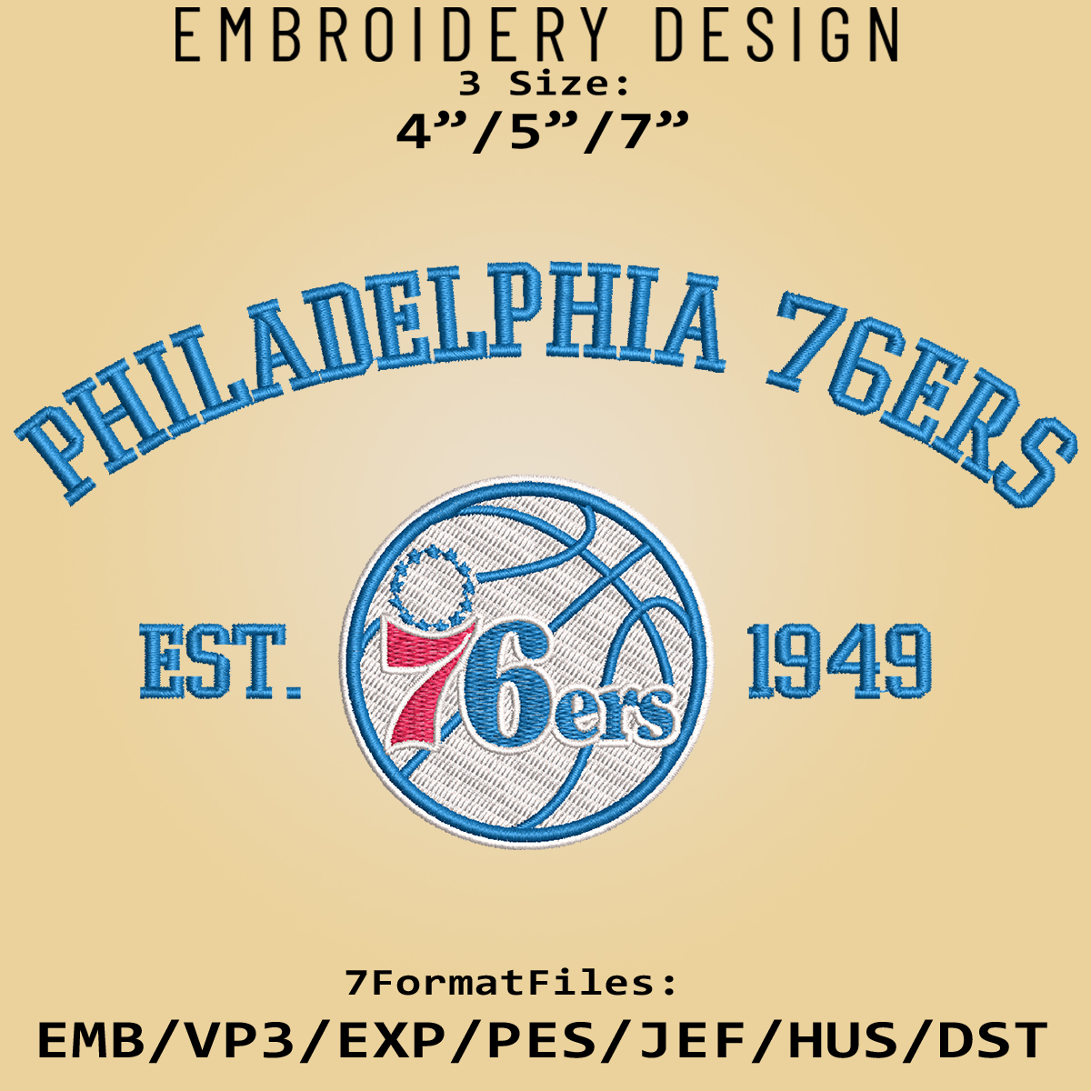 Philadelphia 76ers Embroidery Designs, NBA Logo Embroidery F - Inspire ...