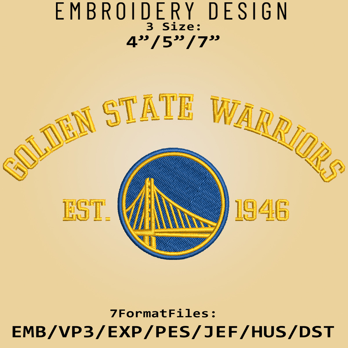 Golden State Warriors Embroidery Designs, NBA Logo Embroider - Inspire ...