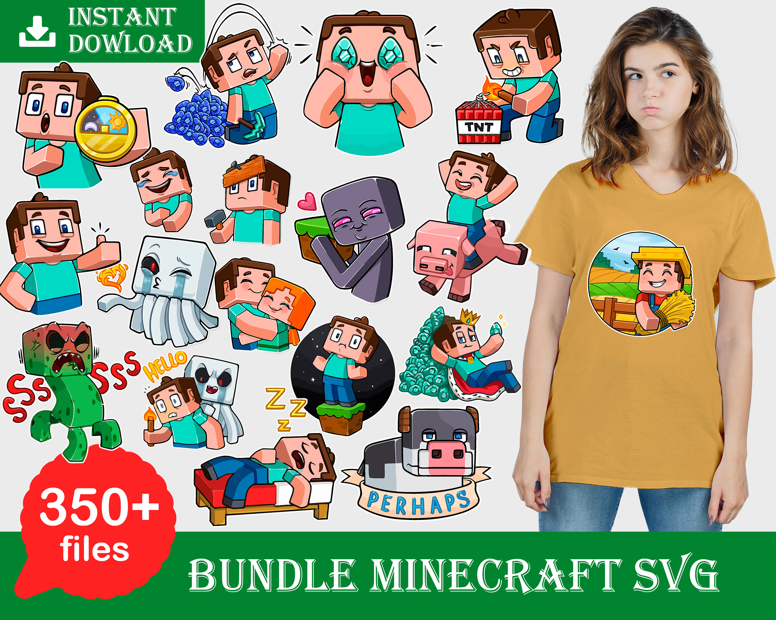 Minecraft svg Bundle, Minecraft svg, EPS, PNG, DXF for Cricu - Inspire ...