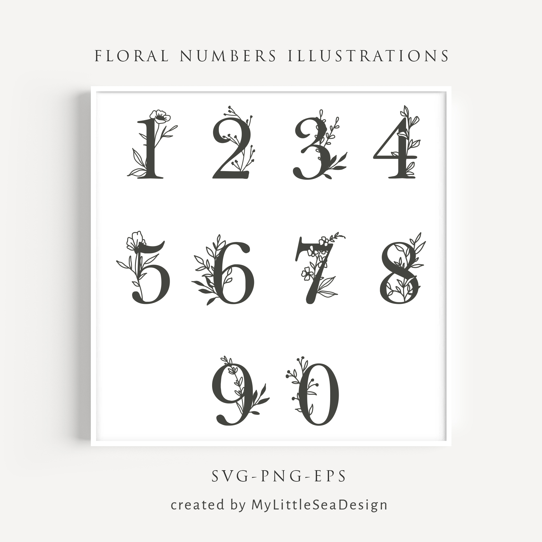 Floral Numbers Svg Bundle, Floral Numbers Png | Inspire Uplift