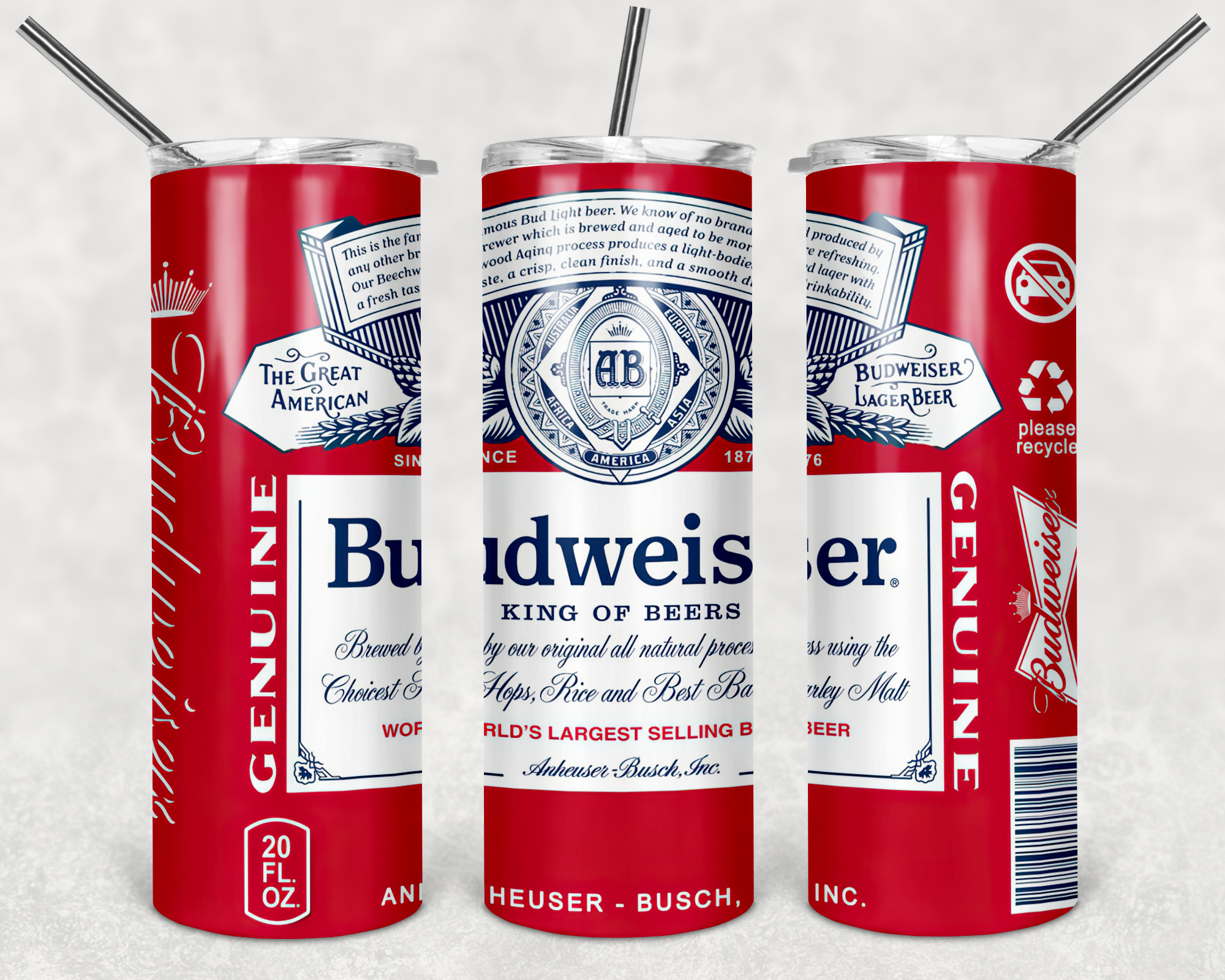 Budweiser Tumbler Wrap Design - JPEG & PNG - Sublimation Pri | Inspire ...