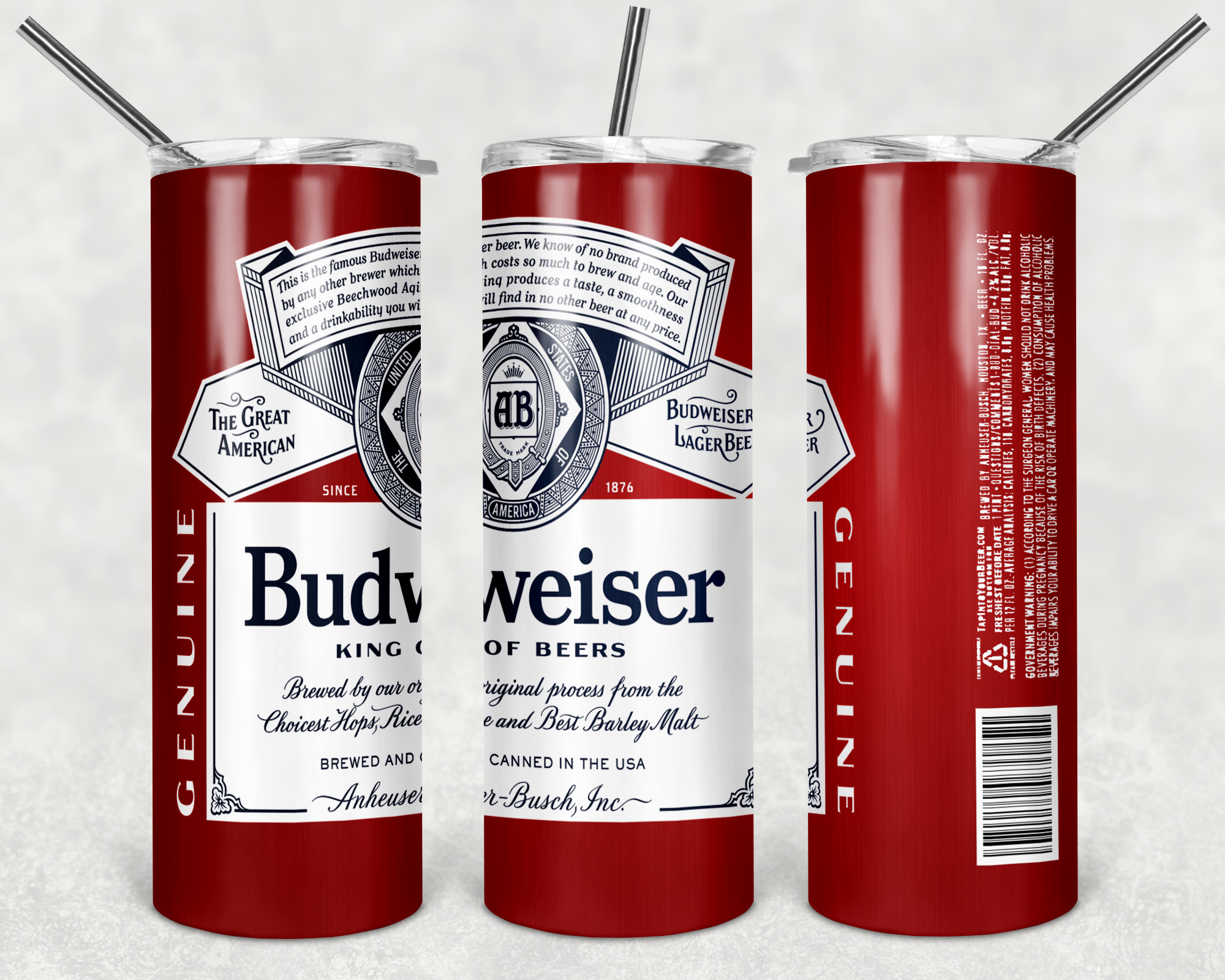 Budweiser Can Tumbler Wrap Design - JPEG & PNG - Sublimation | Inspire ...