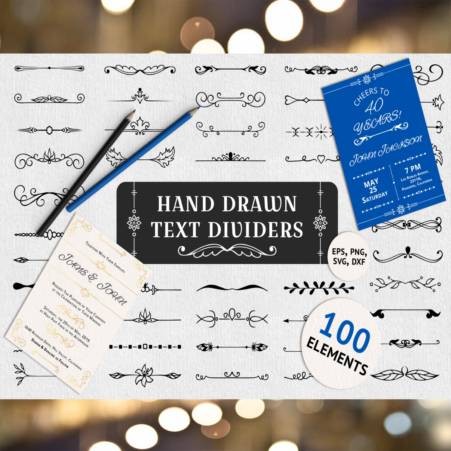 100 Hand Drawn Text Dividers - Inspire Uplift
