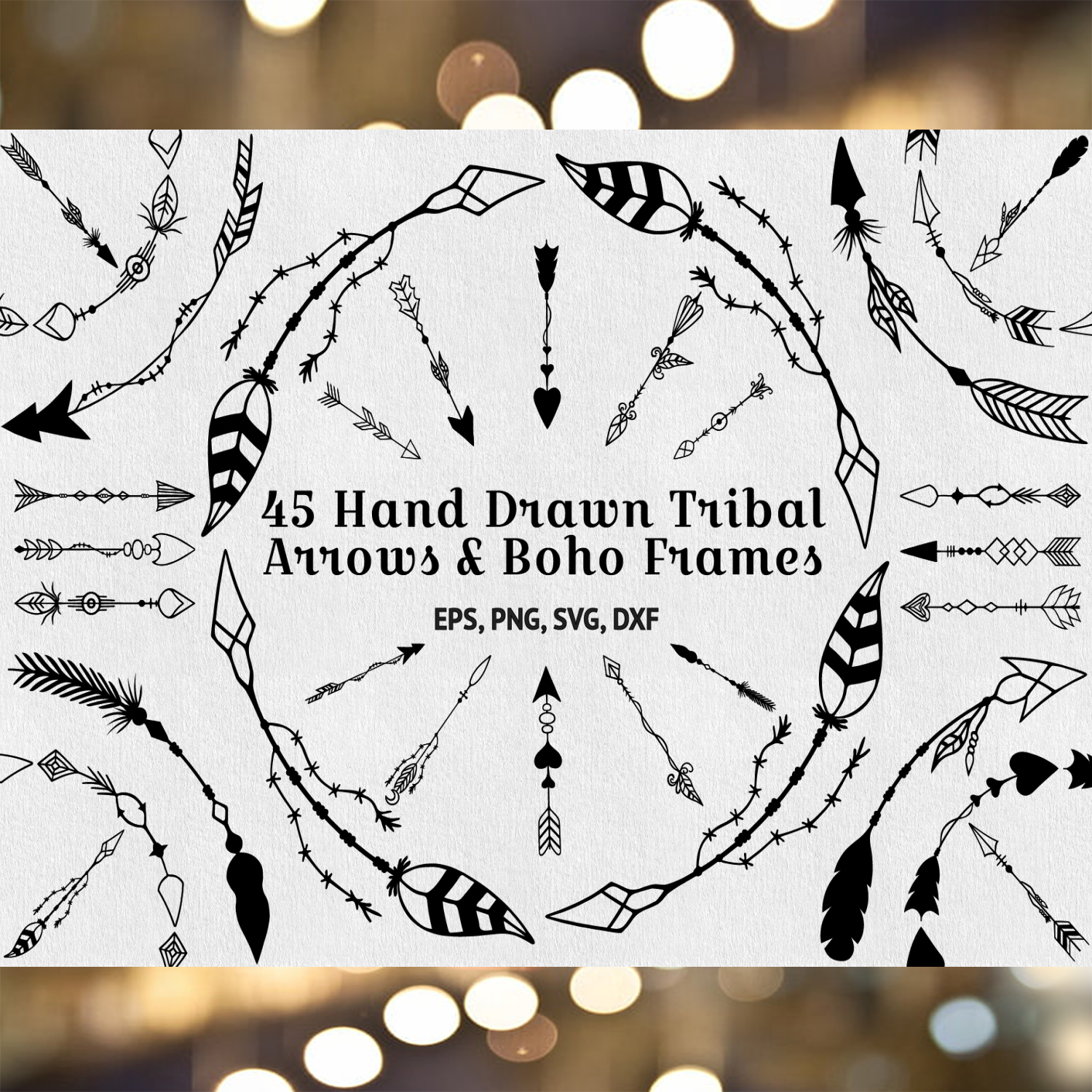 45 Hand Drawn Tribal Arrows and Boho Frames - Inspire Uplift