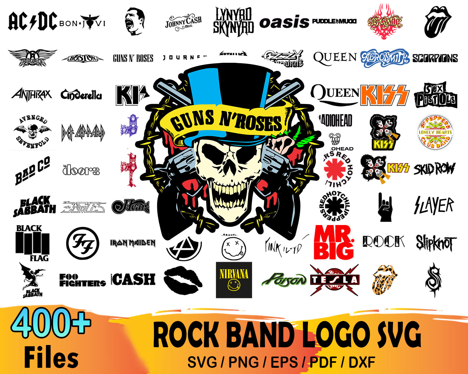 400 Rock Band Logo Bundle Svg, Rock Band Svg, Logo Rock Band | Inspire ...