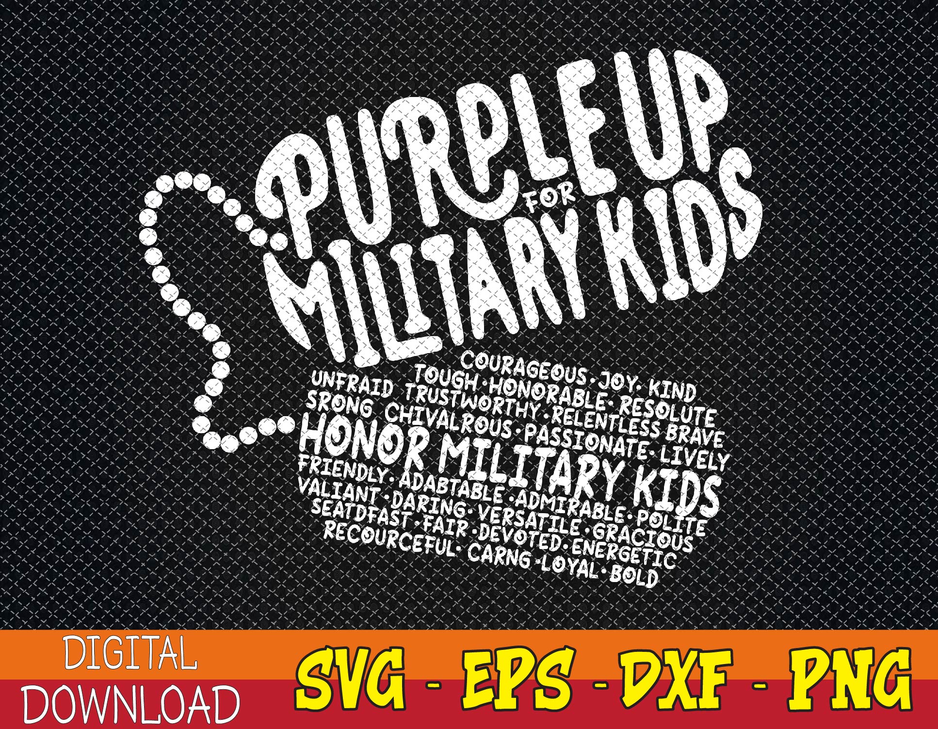 Purple up for Military Kids Month of the Military Child Svg, - Inspire ...
