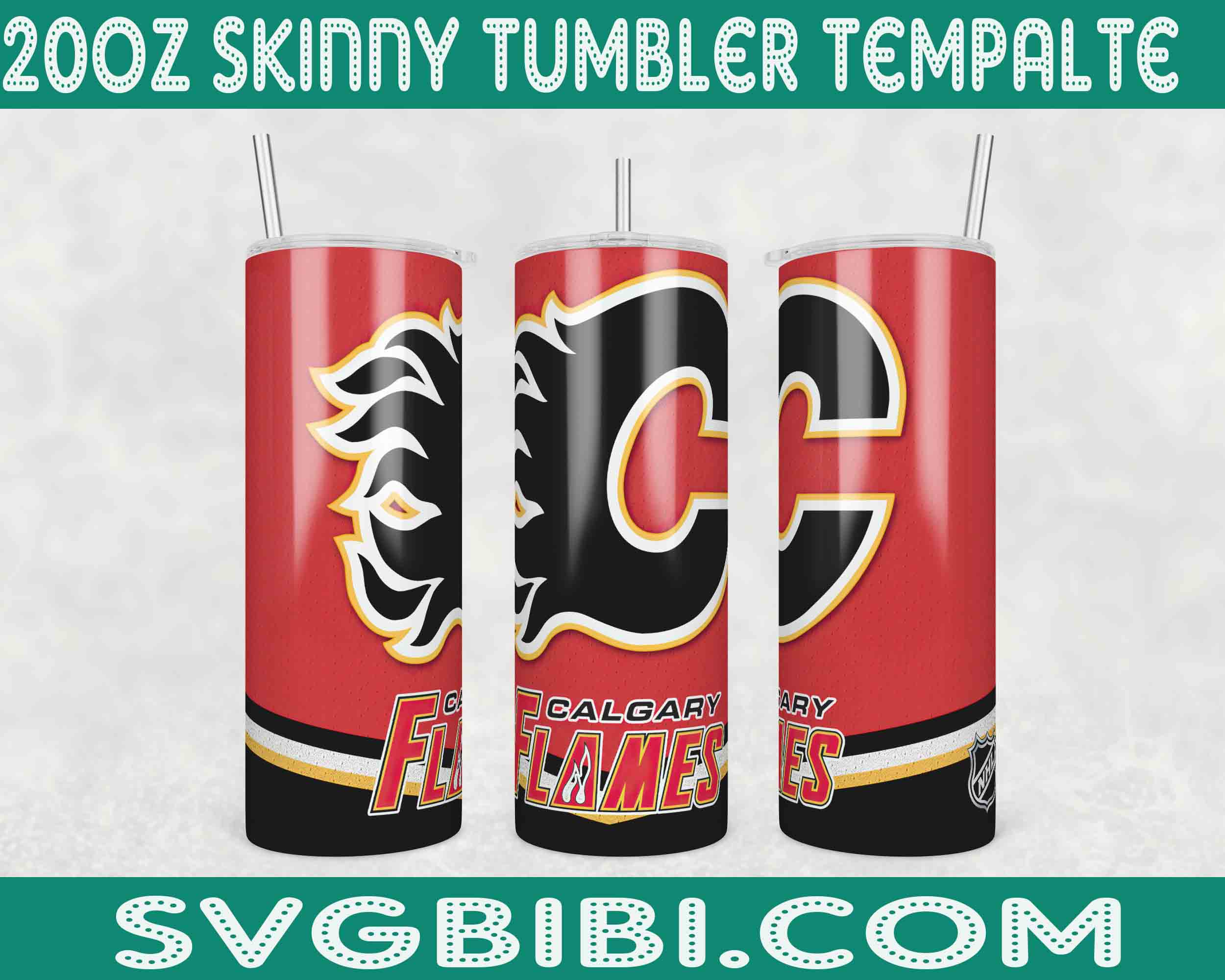 Calgary Flames Tumbler Wrap, 20oz Tumbler Wrap, NHL 20oz Png - Inspire ...