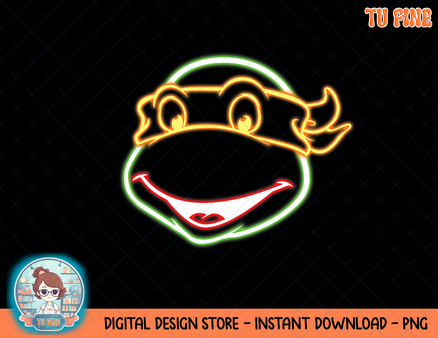Teenage Mutant Ninja Turtles Neon Ninja Face T-Shirt.png - Inspire Uplift