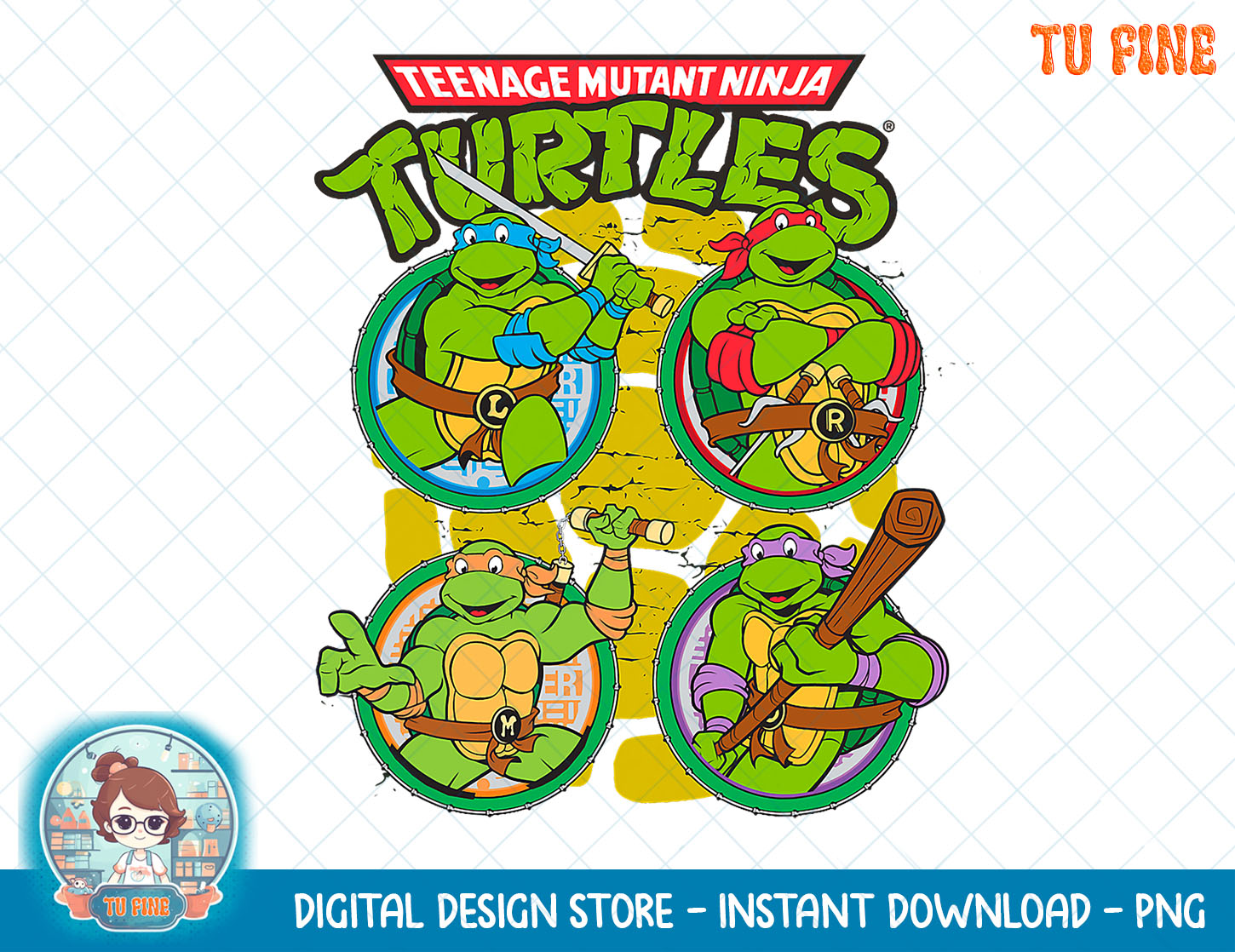 TMNT Circle Portraits T-Shirt.png | Inspire Uplift