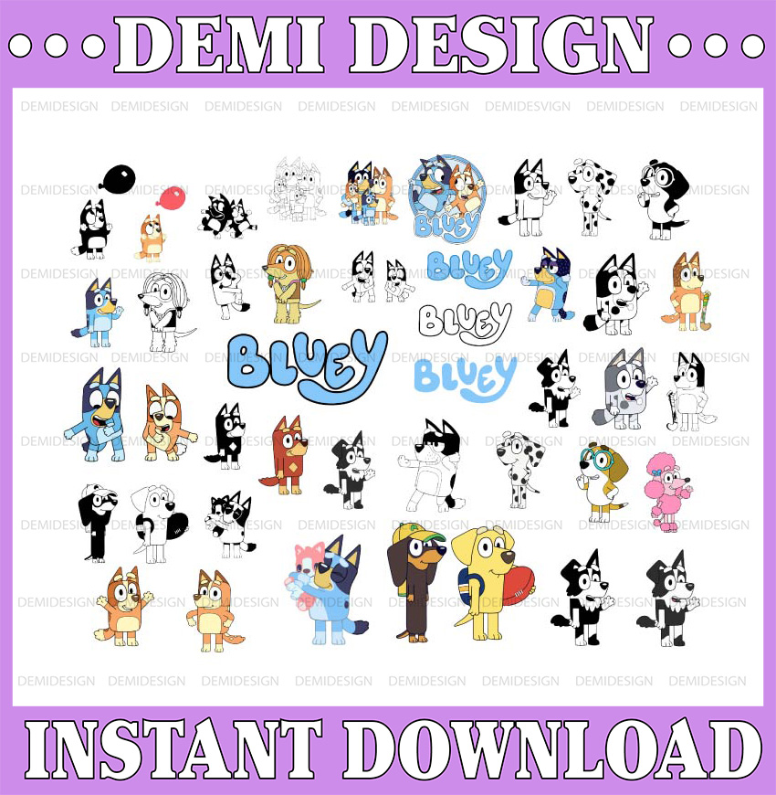 40 Designs Bluey SVG Bundle | Bluey svg | Bluey birthday | B - Inspire ...