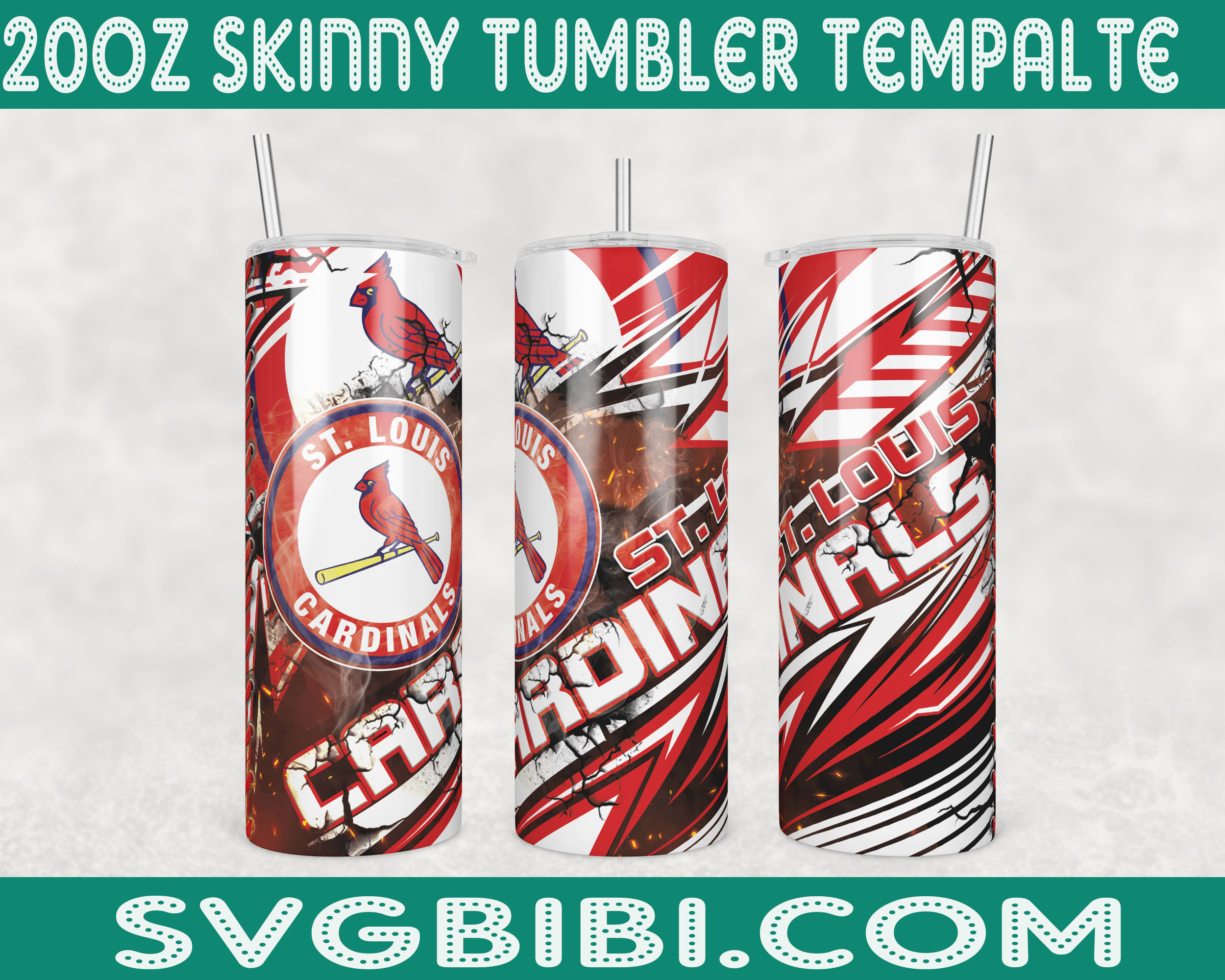 St Louis Cardinals Template Tumbler Wrap, 20oz Tumbler Wrap, | Inspire ...