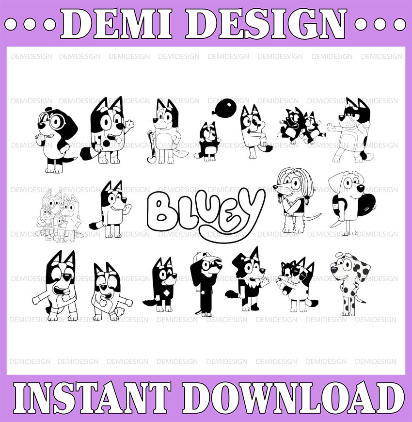 18 Designs Bluey SVG Bundle | Bluey svg | Bluey birthday | B | Inspire ...