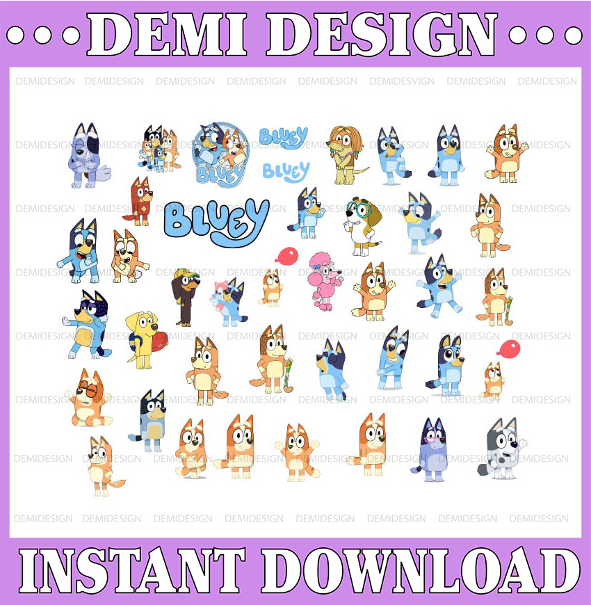40 Designs Bluey SVG Bundle | Bluey svg | Bluey birthday | B | Inspire ...