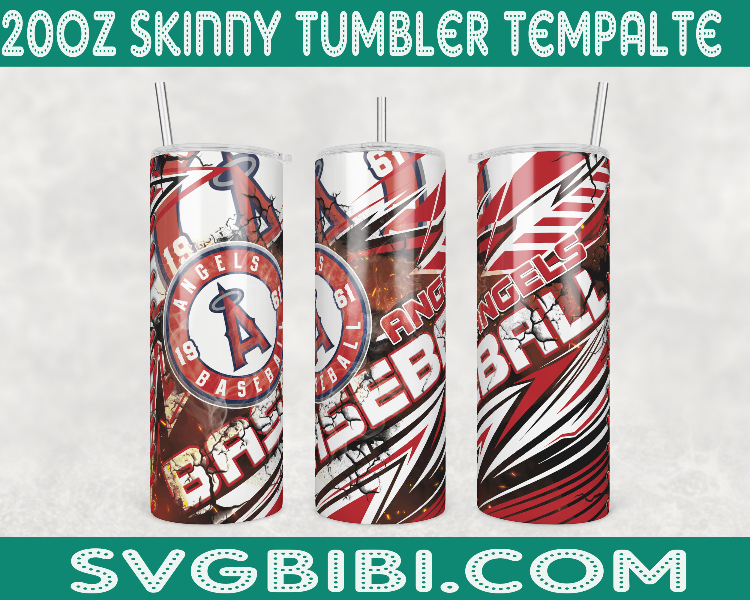 Los Angeles Angels Template Tumbler Wrap, 20oz Tumbler Wrap, | Inspire ...