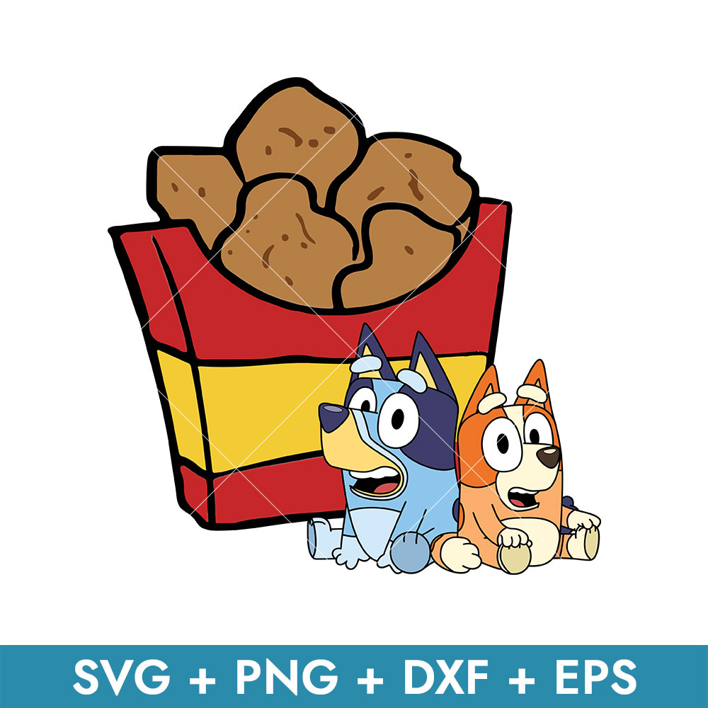 Bluey & Bingo Chicken Nugget Svg, Bluey Svg, Bingo Svg, Png - Inspire ...